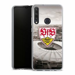 DeinDesign Handyhülle VfB Stuttgart Offizielles Lizenzprodukt Stadion VfB Stadion Grau, Huawei Y6p Silikon Hülle Bumper Case Handy Schutzhülle, weiß