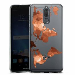 DeinDesign Handyhülle Weltkarte Landkarte Bronze Worldmap Triangle ohne Hintergrund, Huawei Mate 10 lite Silikon Hülle Bumper Case Handy Schutzhülle