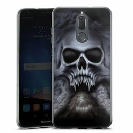 DeinDesign Handyhülle Totenkopf Schädel Trinity, Huawei Mate 10 lite Silikon Hülle Bumper Case Handy Schutzhülle, weiß, transparent