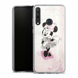 DeinDesign Handyhülle Minnie Mouse Disney Vintage Minnie Watercolor, Huawei Y6p Silikon Hülle Bumper Case Handy Schutzhülle, weiß, transparent