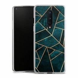 DeinDesign Handyhülle Stein Gold & Kupfer Elisabeth Fredriksson Deep Teal Stone Gold Print, OnePlus 8 Silikon Hülle Bumper Case Handy Schutzhülle Smar