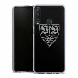 DeinDesign Handyhülle Offizielles Lizenzprodukt VfB Stuttgart VfB Stuttgart schwarz, Huawei Y6p Silikon Hülle Bumper Case Handy Schutzhülle, weiß