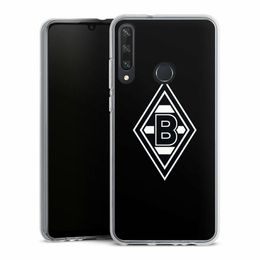 DeinDesign Handyhülle Wappen Borussia Mönchengladbach Gladbach Borussia Raute Schwarz, Huawei Y6p Silikon Hülle Bumper Case Handy Schutzhülle, weiß