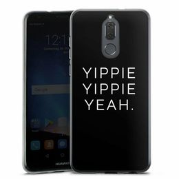 DeinDesign Handyhülle Yippie Yippie Yeah Black, Huawei Mate 10 lite Silikon Hülle Bumper Case Handy Schutzhülle, weiß, transparent