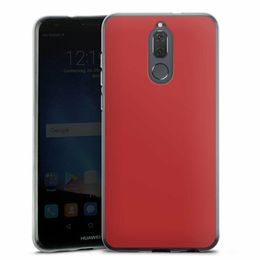 DeinDesign Handyhülle Rot einfarbig Farbe Karminrot, Huawei Mate 10 lite Silikon Hülle Bumper Case Handy Schutzhülle, weiß, transparent