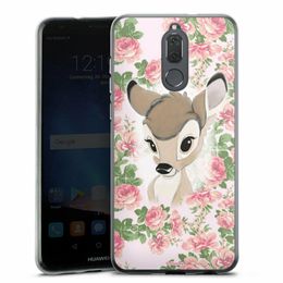 DeinDesign Handyhülle Bambi Disney Offizielles Lizenzprodukt Bambi Flower Child, Huawei Mate 10 lite Silikon Hülle Bumper Case Handy Schutzhülle, weiß