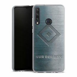 DeinDesign Handyhülle HSV Hamburger SV Metallic Look Nur der HSV Metalllook, Huawei Y6p Silikon Hülle Bumper Case Handy Schutzhülle, weiß, transparent