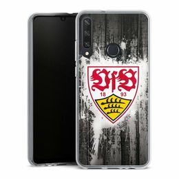 DeinDesign Handyhülle VfB Stuttgart Offizielles Lizenzprodukt VfB Stuttgart Splash, Huawei Y6p Silikon Hülle Bumper Case Handy Schutzhülle, weiß