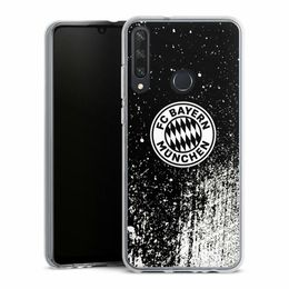 DeinDesign Handyhülle FC Bayern München Offizielles Lizenzprodukt FCB Splatter Schwarz - FCB, Huawei Y6p Silikon Hülle Bumper Case Handy Schutzhülle
