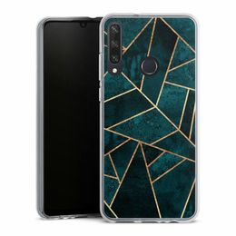 DeinDesign Handyhülle Stein Gold & Kupfer Elisabeth Fredriksson Deep Teal Stone Gold Print, Huawei Y6p Silikon Hülle Bumper Case Handy Schutzhülle