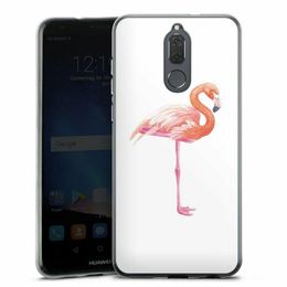 DeinDesign Handyhülle Flamingo Tiere Sommer Flamingo3, Huawei Mate 10 lite Silikon Hülle Bumper Case Handy Schutzhülle, weiß, transparent