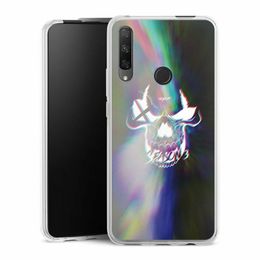 DeinDesign Handyhülle Totenkopf Moji Youtube Glitch Skull, Huawei Honor 9X Silikon Hülle Bumper Case Handy Schutzhülle, weiß, transparent