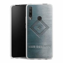 DeinDesign Handyhülle HSV Hamburger SV Metallic Look Nur der HSV Metalllook, Huawei Honor 9X Silikon Hülle Bumper Case Handy Schutzhülle, weiß
