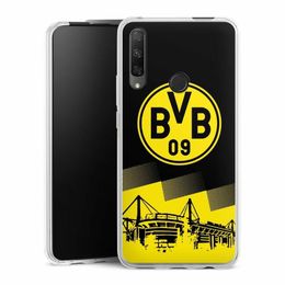 DeinDesign Handyhülle BVB Borussia Dortmund Stadion BVB Two Tone, Huawei Honor 9X Silikon Hülle Bumper Case Handy Schutzhülle, weiß, transparent