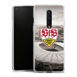DeinDesign Handyhülle VfB Stuttgart Offizielles Lizenzprodukt Stadion VfB Stadion Grau, OnePlus 8 Silikon Hülle Bumper Case Handy Schutzhülle Smartpho