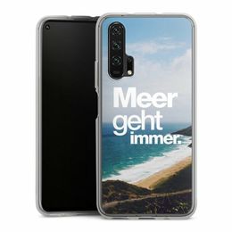 DeinDesign Handyhülle Meer Urlaub Sommer Meer geht immer, Huawei Honor 20 Pro Silikon Hülle Bumper Case Handy Schutzhülle, weiß, transparent