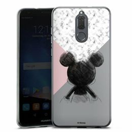 DeinDesign Handyhülle Disney Marmor Mickey Mouse Mickey Mouse Scribble, Huawei Mate 10 lite Silikon Hülle Bumper Case Handy Schutzhülle, weiß