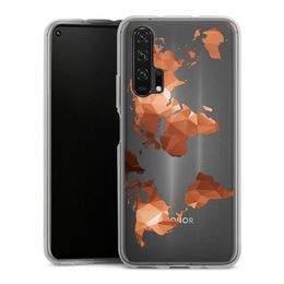 DeinDesign Handyhülle Weltkarte Landkarte Bronze Worldmap Triangle ohne Hintergrund, Huawei Honor 20 Pro Silikon Hülle Bumper Case Handy Schutzhülle