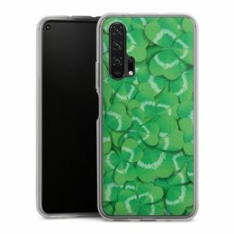 DeinDesign Handyhülle Glücksbringer Klee Glück Clovers, Huawei Honor 20 Pro Silikon Hülle Bumper Case Handy Schutzhülle, weiß, transparent