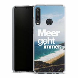 DeinDesign Handyhülle Meer Urlaub Sommer Meer geht immer, Huawei Y6p Silikon Hülle Bumper Case Handy Schutzhülle, weiß, transparent