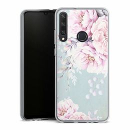 DeinDesign Handyhülle Blume Pastell Wasserfarbe Watercolour Flower, Huawei Y6p Silikon Hülle Bumper Case Handy Schutzhülle, weiß, transparent