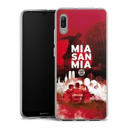 DeinDesign Handyhülle FCB Mia San Mia FC Bayern München FCB - MIA SAN MIA, Huawei Y6 (2019) Silikon Hülle Bumper Case Handy Schutzhülle, weiß