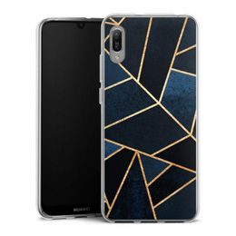 DeinDesign Handyhülle Elisabeth Fredriksson Dreiecke Abstrakt Navy Stone Gold Print, Huawei Y6 (2019) Silikon Hülle Bumper Case Handy Schutzhülle