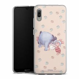 DeinDesign Handyhülle Disney Winnie Puuh Ferkel Esel I ahh und Ferkel, Huawei Y6 (2019) Silikon Hülle Bumper Case Handy Schutzhülle, weiß, transparent