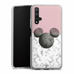 DeinDesign Handyhülle Disney Marmor Minnie Mouse Mickey Mouse Marmor, Huawei Nova 5T Silikon Hülle Bumper Case Handy Schutzhülle, weiß, transparent