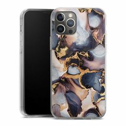 DeinDesign Handyhülle Marmor Elisabeth Fredriksson Farbverlauf Dreamy Ink Grey Gold Print, Apple iPhone 12 Pro Silikon Hülle Bumper Case Handy Schutzh