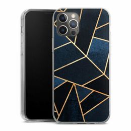 DeinDesign Handyhülle Elisabeth Fredriksson Dreiecke Abstrakt Navy Stone Gold Print, Apple iPhone 12 Pro Silikon Hülle Bumper Case Handy Schutzhülle