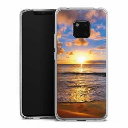 DeinDesign Handyhülle Meer Sonnenuntergang Strand Strand, Huawei Mate 20 Pro Silikon Hülle Bumper Case Handy Schutzhülle, weiß, transparent