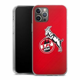 DeinDesign Handyhülle 1. FC Köln Offizielles Lizenzprodukt EffZeh 1. FC Köln rot, Apple iPhone 12 Pro Silikon Hülle Bumper Case Handy Schutzhülle