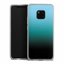 DeinDesign Handyhülle zweifarbig Farbverlauf schwarz Modern Darkness, Huawei Mate 20 Pro Silikon Hülle Bumper Case Handy Schutzhülle, weiß