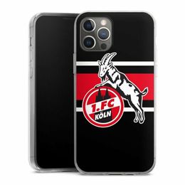DeinDesign Handyhülle 1. FC Köln Offizielles Lizenzprodukt Colour Stripes 1.FC, Apple iPhone 12 Pro Silikon Hülle Bumper Case Handy Schutzhülle, weiß