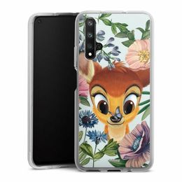 DeinDesign Handyhülle Disney Blumen Bambi Bloomy Bambi, Huawei Nova 5T Silikon Hülle Bumper Case Handy Schutzhülle, weiß, transparent