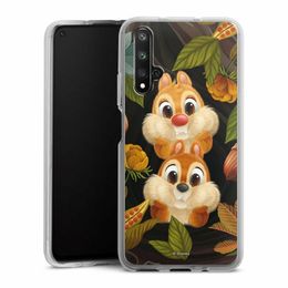 DeinDesign Handyhülle Disney Chip und Chap Offizielles Lizenzprodukt Chip and Chap, Huawei Nova 5T Silikon Hülle Bumper Case Handy Schutzhülle, weiß