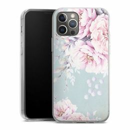 DeinDesign Handyhülle Blume Pastell Wasserfarbe Watercolour Flower, Apple iPhone 12 Pro Silikon Hülle Bumper Case Handy Schutzhülle, weiß, transparent