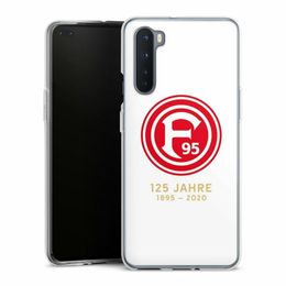 DeinDesign Handyhülle Logo 125 Jahre Fortuna Weiß, OnePlus Nord Silikon Hülle Bumper Case Handy Schutzhülle, transparent