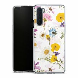 DeinDesign Handyhülle Blumen Natur Utart Wildflower Wallpaper, OnePlus Nord Silikon Hülle Bumper Case Handy Schutzhülle, weiß, transparent