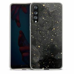 DeinDesign Handyhülle Marmor Glitzer Look Gold & Kupfer Marble Black Gold Look Print, Huawei P20 Pro Silikon Hülle Bumper Case Handy Schutzhülle, weiß