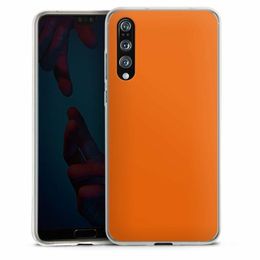 DeinDesign Handyhülle einfarbig orange Farbe Mandarine, Huawei P20 Pro Silikon Hülle Bumper Case Handy Schutzhülle, weiß, transparent