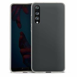DeinDesign Handyhülle einfarbig schwarz Farbe Schwarz, Huawei P20 Pro Silikon Hülle Bumper Case Handy Schutzhülle, weiß, transparent