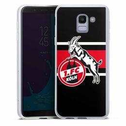 DeinDesign Handyhülle 1. FC Köln Offizielles Lizenzprodukt Colour Stripes 1.FC, Samsung Galaxy J6 (2018) Silikon Hülle Bumper Case Handy Schutzhülle
