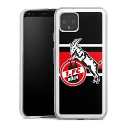 DeinDesign Handyhülle 1. FC Köln Offizielles Lizenzprodukt Colour Stripes 1.FC, Google Pixel 4 Silikon Hülle Bumper Case Handy Schutzhülle, weiß