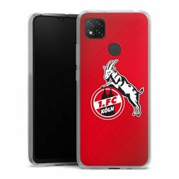 DeinDesign Handyhülle 1. FC Köln Offizielles Lizenzprodukt EffZeh 1. FC Köln rot, Xiaomi Redmi 9C Silikon Hülle Bumper Case Handy Schutzhülle, weiß