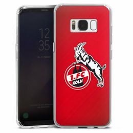 DeinDesign Handyhülle 1. FC Köln Offizielles Lizenzprodukt EffZeh 1. FC Köln rot, Samsung Galaxy S8 Silikon Hülle Bumper Case Handy Schutzhülle, weiß