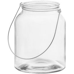 buttinette Glas-Windlicht mit Bügel, 20,5 cm, 16 cm Ø