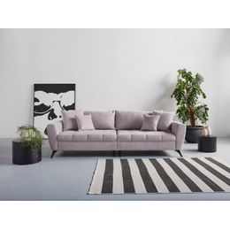 Inosign Big-Sofa Lörby, auch mit Aqua clean-Bezug, feine Steppung im Sitzbereich, lose Kissen, rosa
