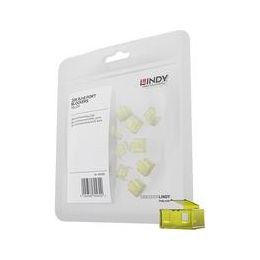 Lindy RJ45 Port Schloss (20 Stück) ohne Schlüssel, Diebstahlschutz gelb, Code: Gelb